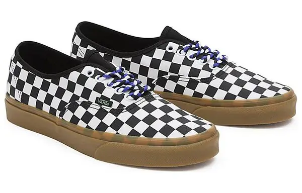 VANS Authentic Checkerboard Lace-up Sneakers - Black/white/gum