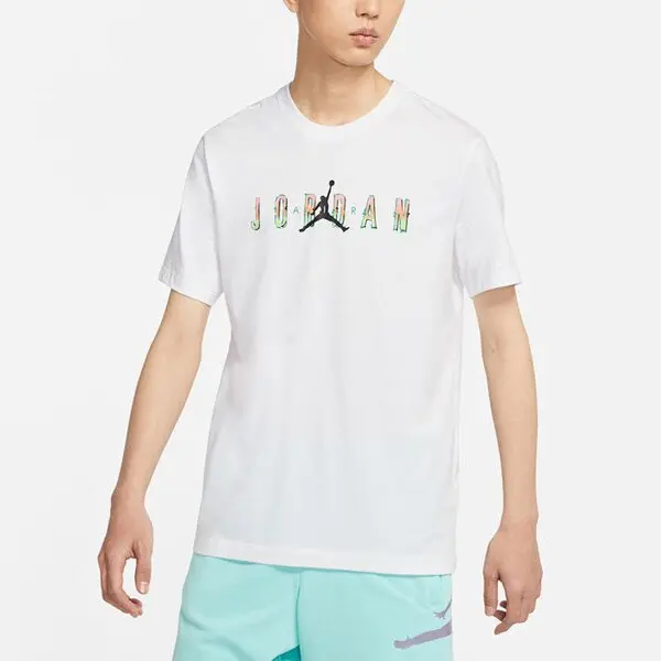 JORDAN Sport Dna Crew Neck Printed Short Sleeve - White