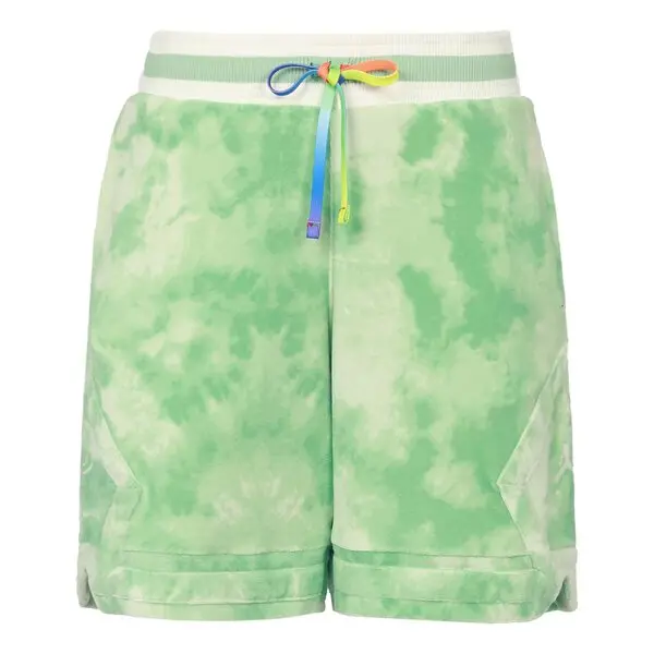 JORDAN J Balvin Tie-dye Terry Shorts - Green