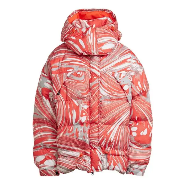 Adidas Padded Zip-up Jacket - Orange/white