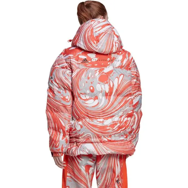 Adidas Padded Zip-up Jacket - Orange/white