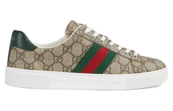 Gucci Ace Sneaker With Web Gg Supreme - Beige/ebony