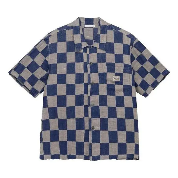 StÜssy X Our Legacy Work Shop Box Shirt Shortsleeve 'grey Blue - Grey/blue