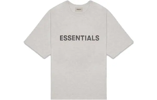 Fear Of God Fw20 Logo Tee 'heather Oatmeal - Grey/black