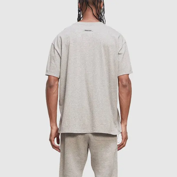 Fear Of God Fw20 Logo Tee 'heather Oatmeal - Grey/black
