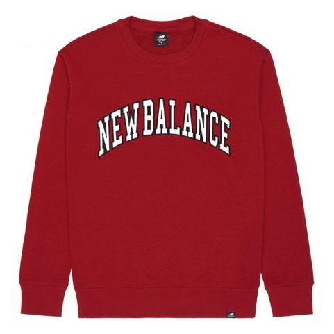 NEW BALANCE Alphabet Printing Round Neck Casual Pullover - Red