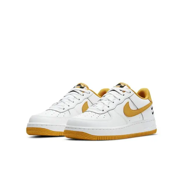 Nike Force 1 Ho20 Dual Swoosh Low Top Sneakers - White/yellow