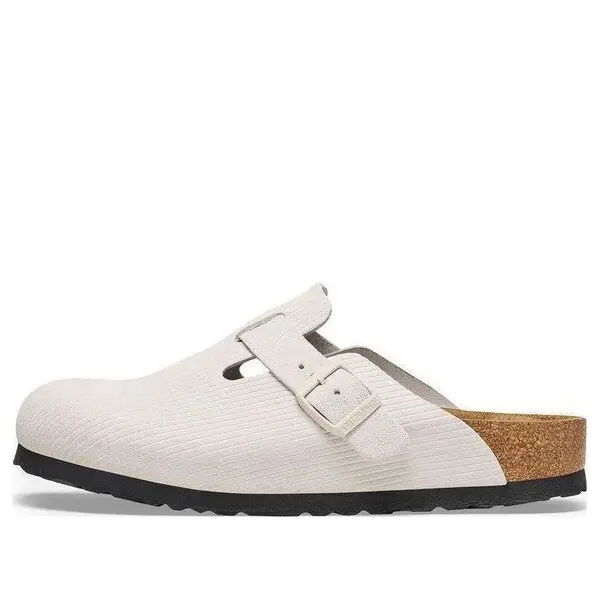 BIRKENSTOCK Boston Suede Leather Clogs - White