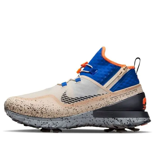 Nike Zoom Infinity Tour Shield Golf Shoes - Cream/blue/black