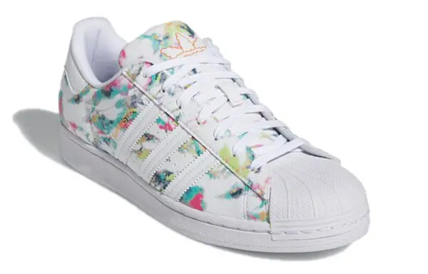 Adidas Superstar "watercolor" Sneakers - White/blue/yellow