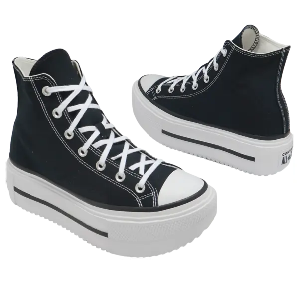 CONVERSE Chuck Taylor All Star Lift Double Stack Hi Sneakers - Black/white