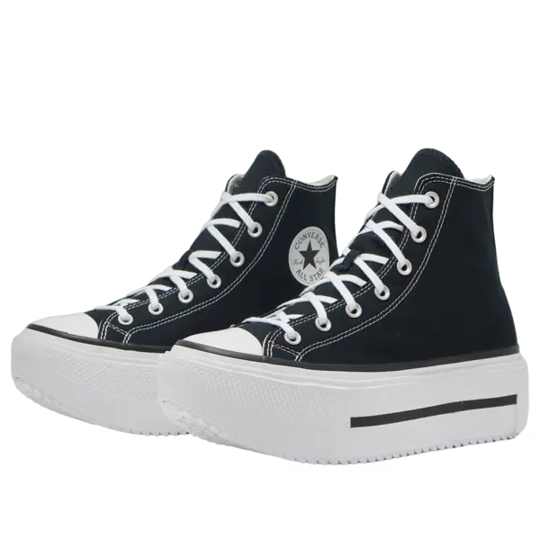 CONVERSE Chuck Taylor All Star Lift Double Stack Hi Sneakers - Black/white