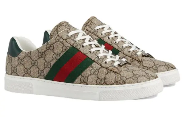 Gucci Ace Sneaker With Web Detail - Beige