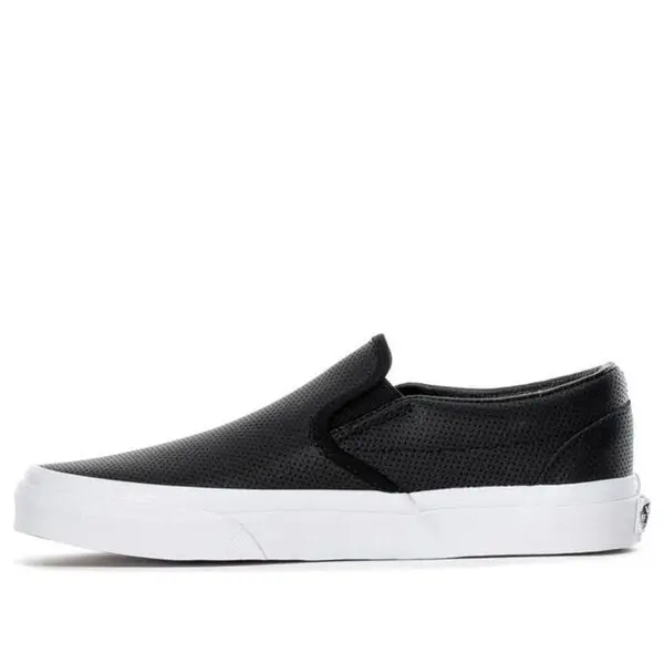 VANS Perforated Leather Slip-on Sneakers - Black