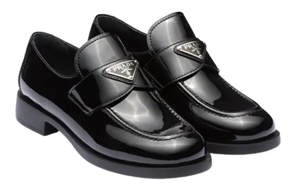 Prada Patent Leather Loafers - Black/silver