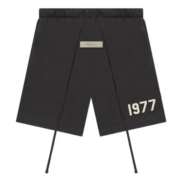 Fear Of God Ss22 Faded Black Fleece Shorts With Drawstring And Logo Detail - Iron