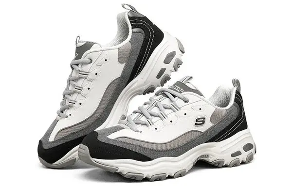 Sketchers D'lites 1.0 Low-top Running Shoes Black/grey - Black/gray
