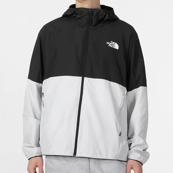 The North Face Hooded Windbreaker Jacket - Black/grey
