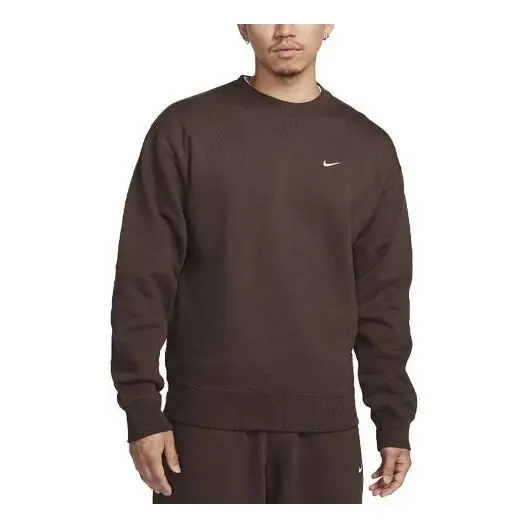 Nike Solo Swoosh Crew Sweatshirt 'baroque Brown - Baroque Brown/white