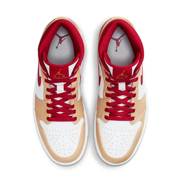 JORDAN 1 Mid Sneakers - Cream/red