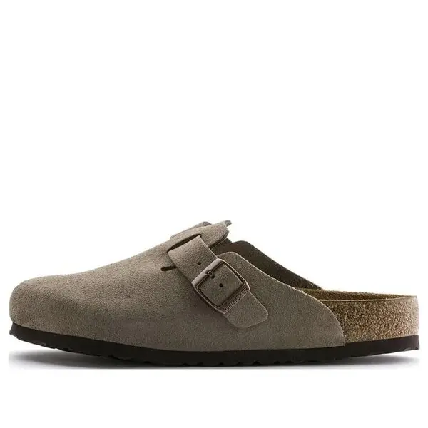 BIRKENSTOCK Boston Soft Footbed Suede Clogs - Taupe