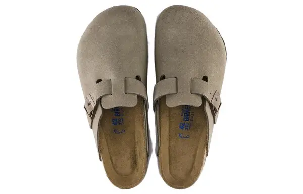 BIRKENSTOCK Boston Soft Footbed Suede Clogs - Taupe