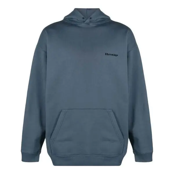 Balenciaga Bb Medium Fit Hoodie - Blue/black