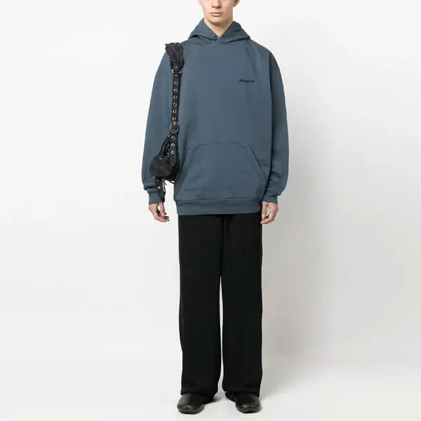 Balenciaga Bb Medium Fit Hoodie - Blue/black