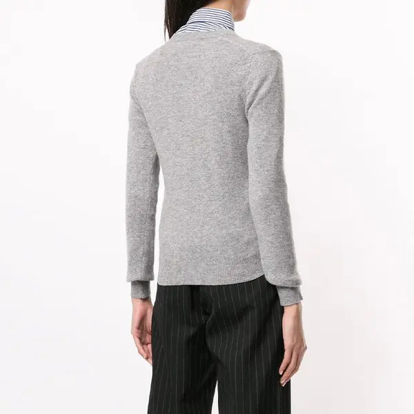 Play Comme Des Garcon Heart Appliqué Cardigan - Grey