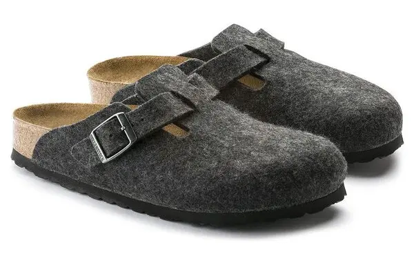 BIRKENSTOCK Boston Narrow Wool Felt Clogs - Anthracite