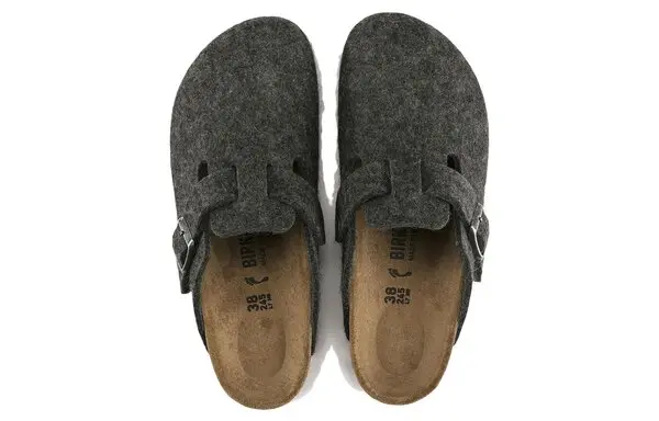 BIRKENSTOCK Boston Narrow Wool Felt Clogs - Anthracite