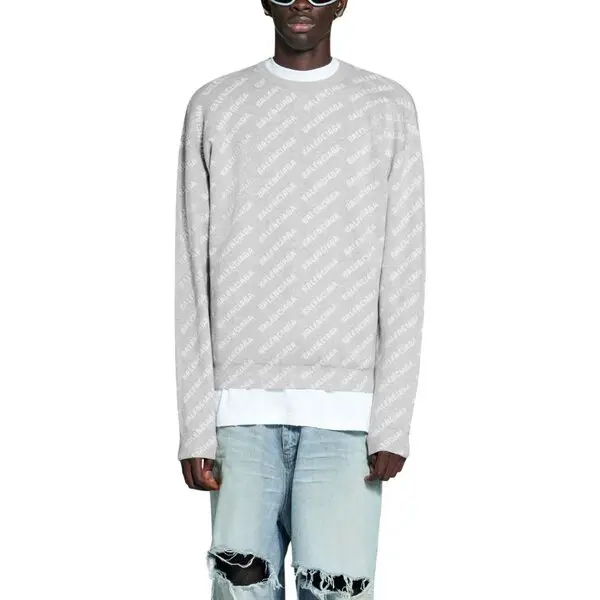 Balenciaga All Over Logo Crewneck Sweater