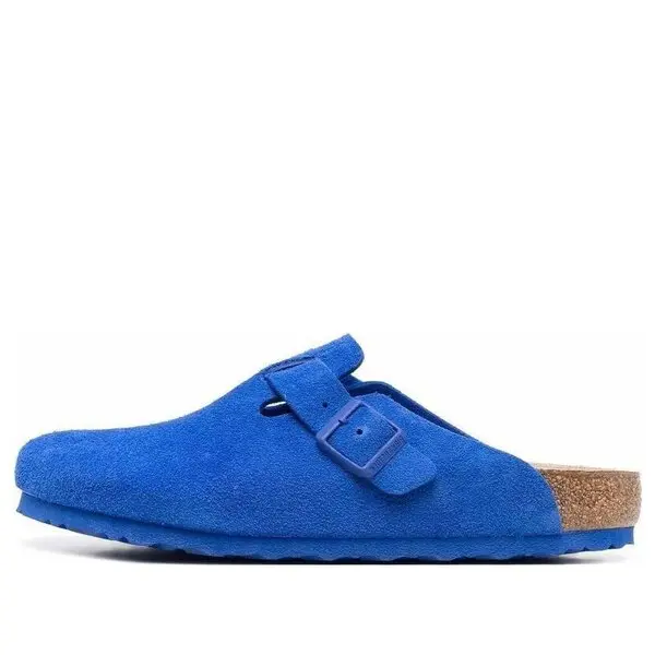 BIRKENSTOCK Boston Suede Leather Clogs - Blue