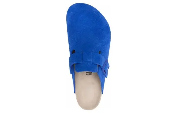 BIRKENSTOCK Boston Suede Leather Clogs - Blue