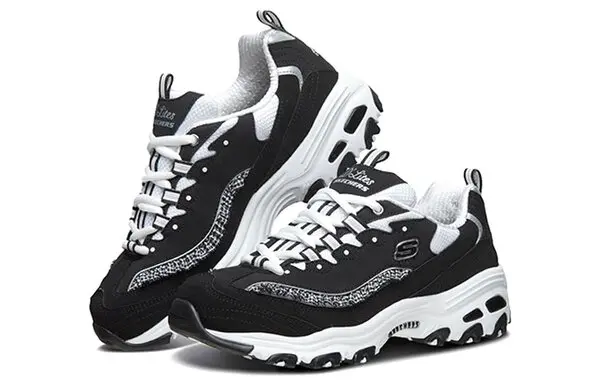Sketchers D'lites Athletic Lace Up Sneakers - Black