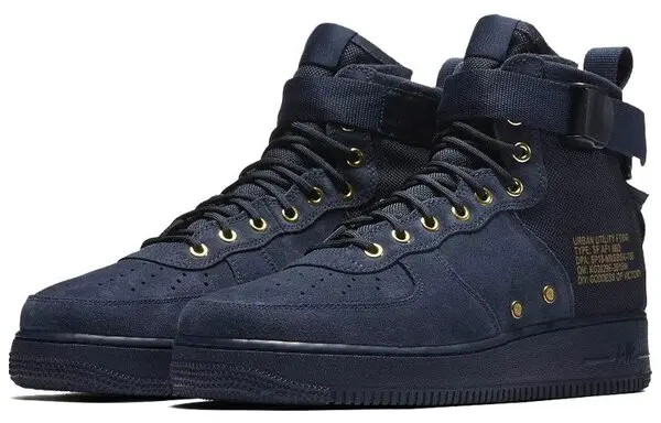 Nike Sf Air Force 1 Mid "obsidian - Obsidian/black