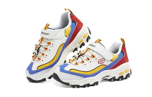 Sketchers D'lites "white Red Yellow" Low Top Sneakers - White/red/yellow