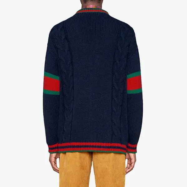Gucci Oversize Cable Knit Cardigan - Blue