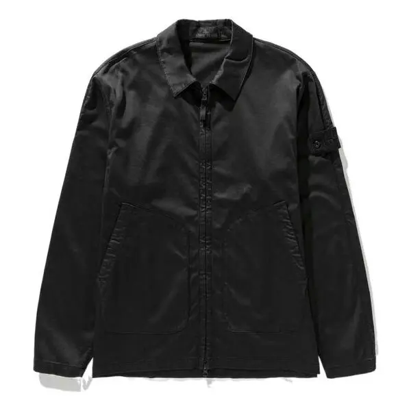 Stone Island Ghost Stretch Cotton Shirt Jacket - Black