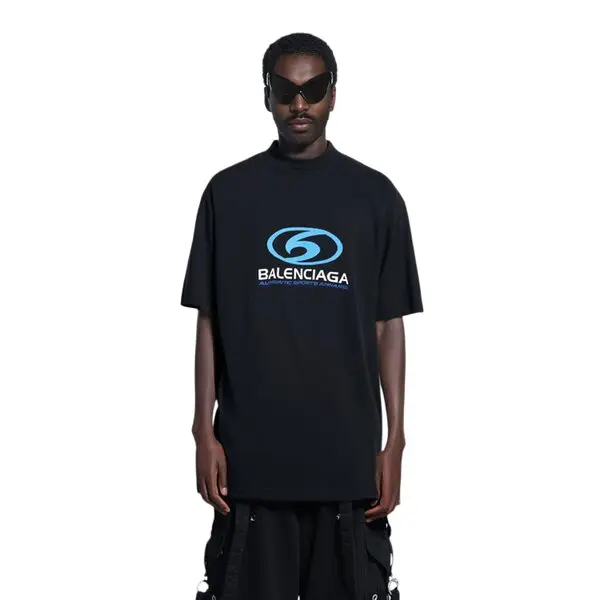 Balenciaga Surfer T-shirt 'black Blue - Black/blue
