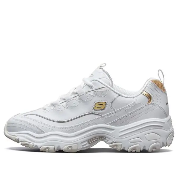 Sketchers D'lites 1.0 Athletic Sneakers - White/gold
