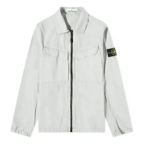 Stone Island Brushed Cotton Canvas Zip Overshirt