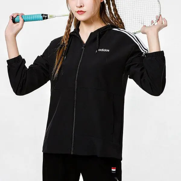 Adidas Neo Training Sports Stripe Loose Hooded Jacket