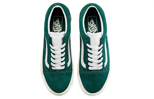VANS Old Skool Lace-up Sneakers - White/green