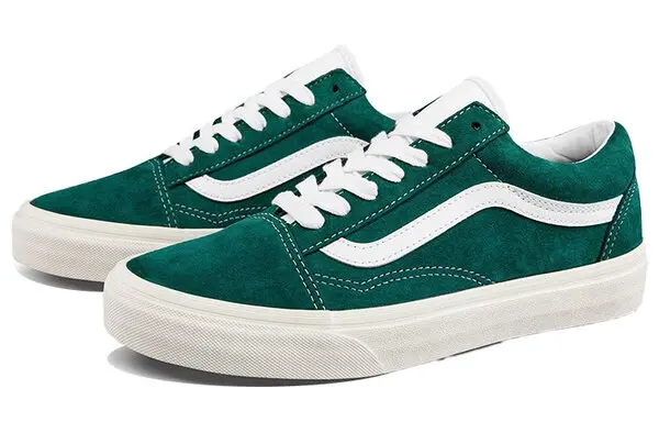 VANS Old Skool Lace-up Sneakers - White/green