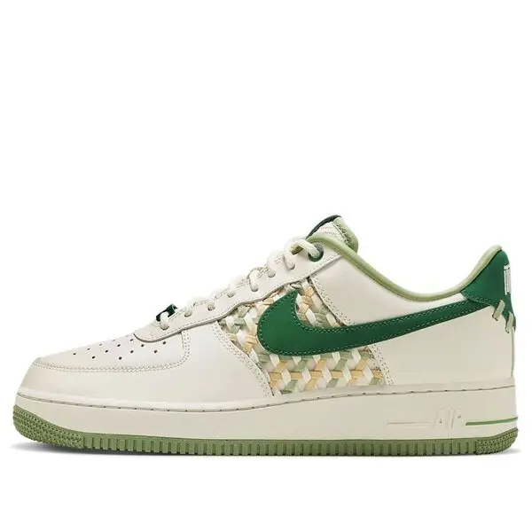 Nike Force 1 Low "nai-ke" Sneakers - White/beige/green