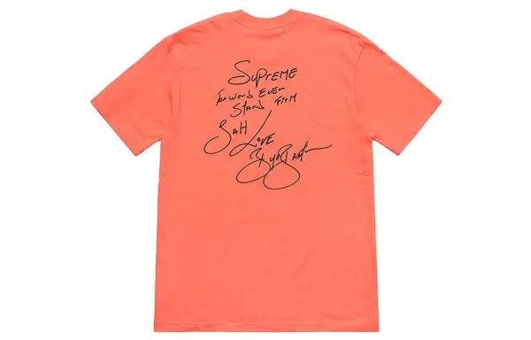 Supreme Ss19 Buju Banton Tee Reggae Character Printing Short Sleeve - Orange
