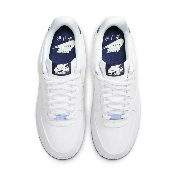 Nike Force 1 Premium Low Top Sneakers - White/blue