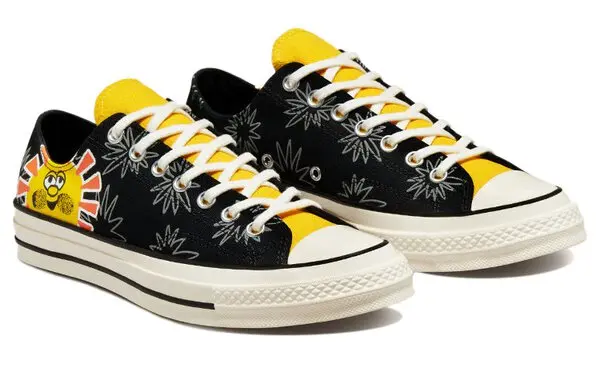CONVERSE Chuck 70 Low Top "sunny Floral" Sneakers - Black/yellow