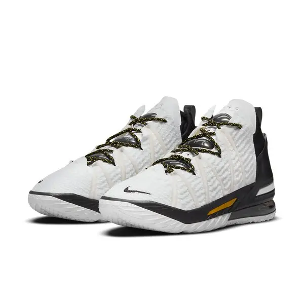 Nike Lebron 18 Ep High Top Basketball Sneakers - White/amarillo/black